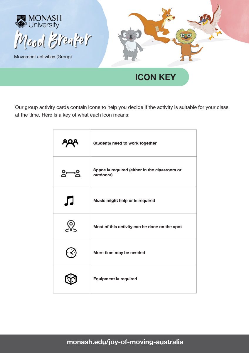 Group activity cards - Movement for Emotional Regulation