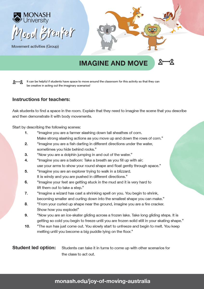 Group activity cards - Movement for Emotional Regulation