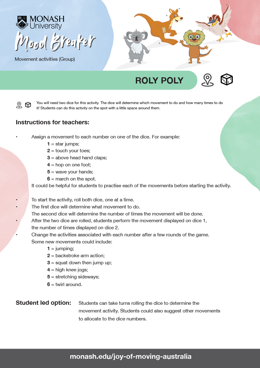 Group activity cards - Movement for Emotional Regulation